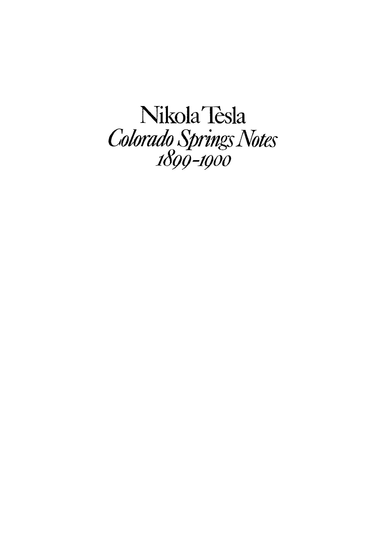 Nikola Tesla: Colorado Springs Notes, 1899-1900 - Page 20 | Tesla Universe