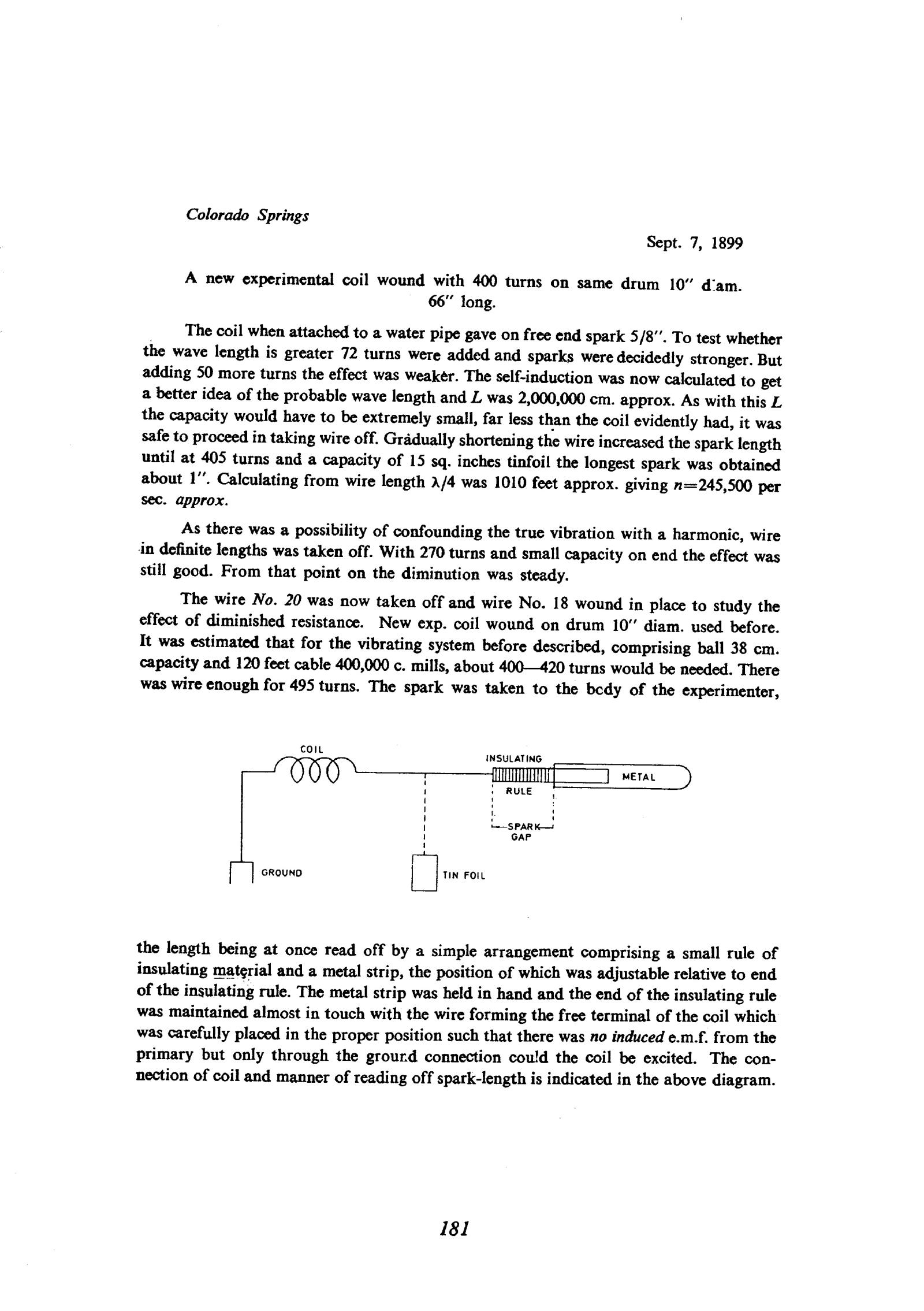 Nikola Tesla: Colorado Springs Notes, 1899-1900 - Page 181 | Tesla Universe