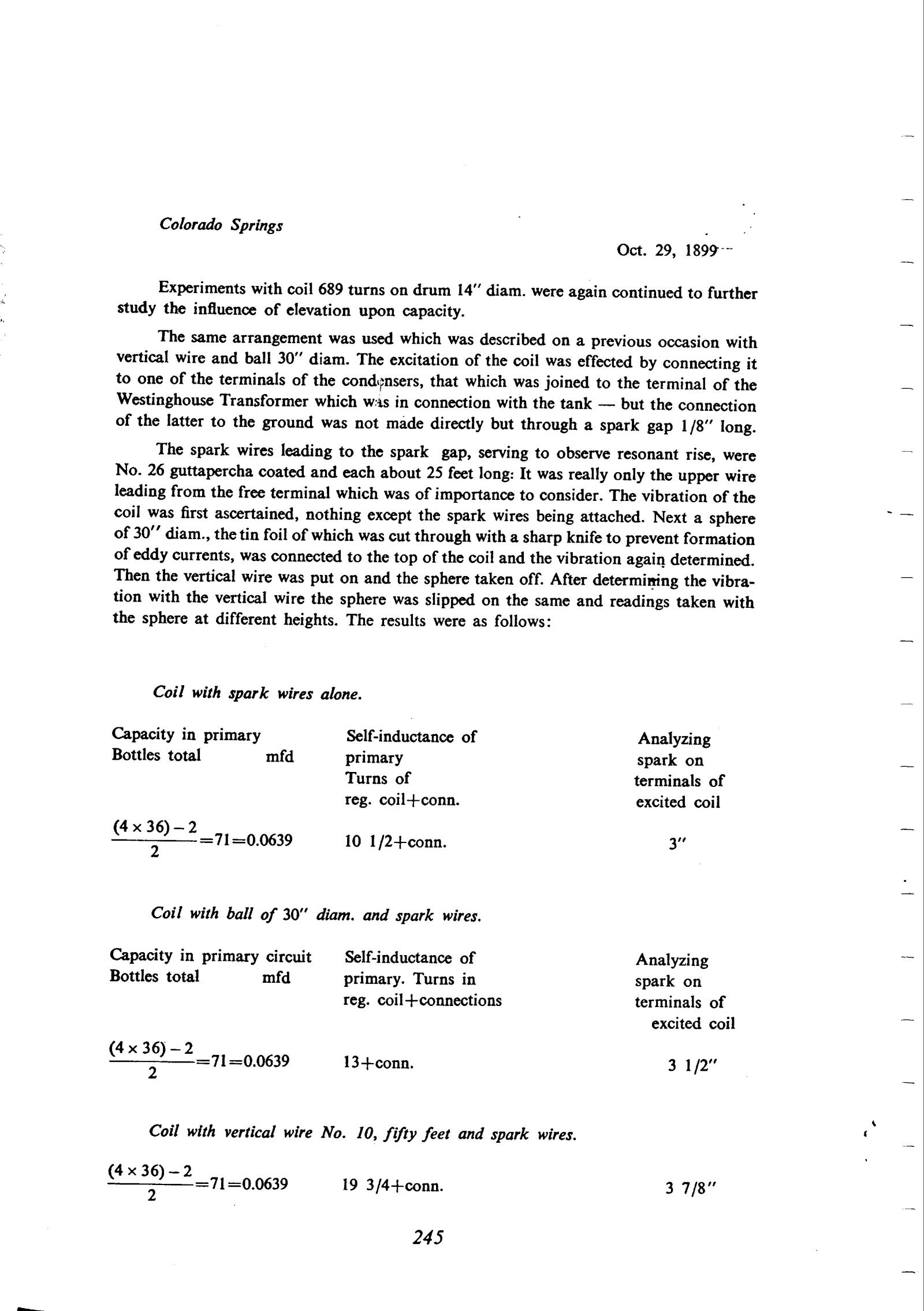 Nikola Tesla: Colorado Springs Notes, 1899-1900 - Page 245 | Tesla Universe