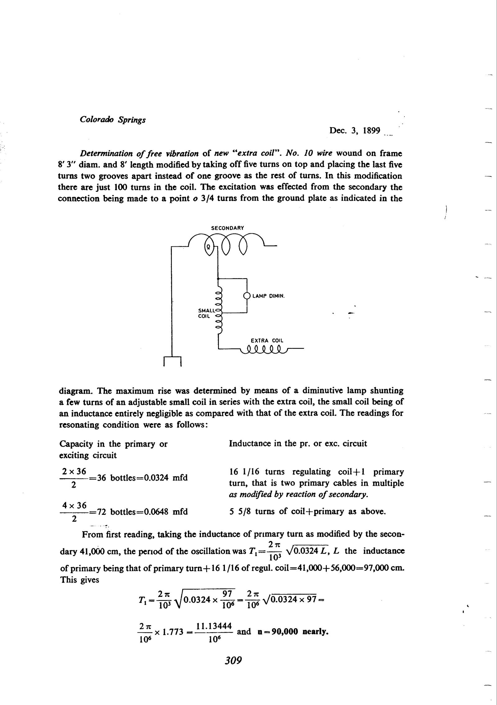 Nikola Tesla: Colorado Springs Notes, 1899-1900 - Page 309 | Tesla Universe