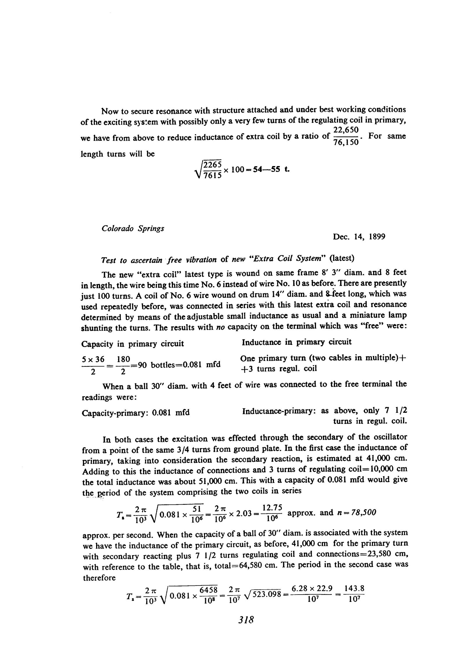 Nikola Tesla: Colorado Springs Notes, 1899-1900 - Page 318 | Tesla Universe