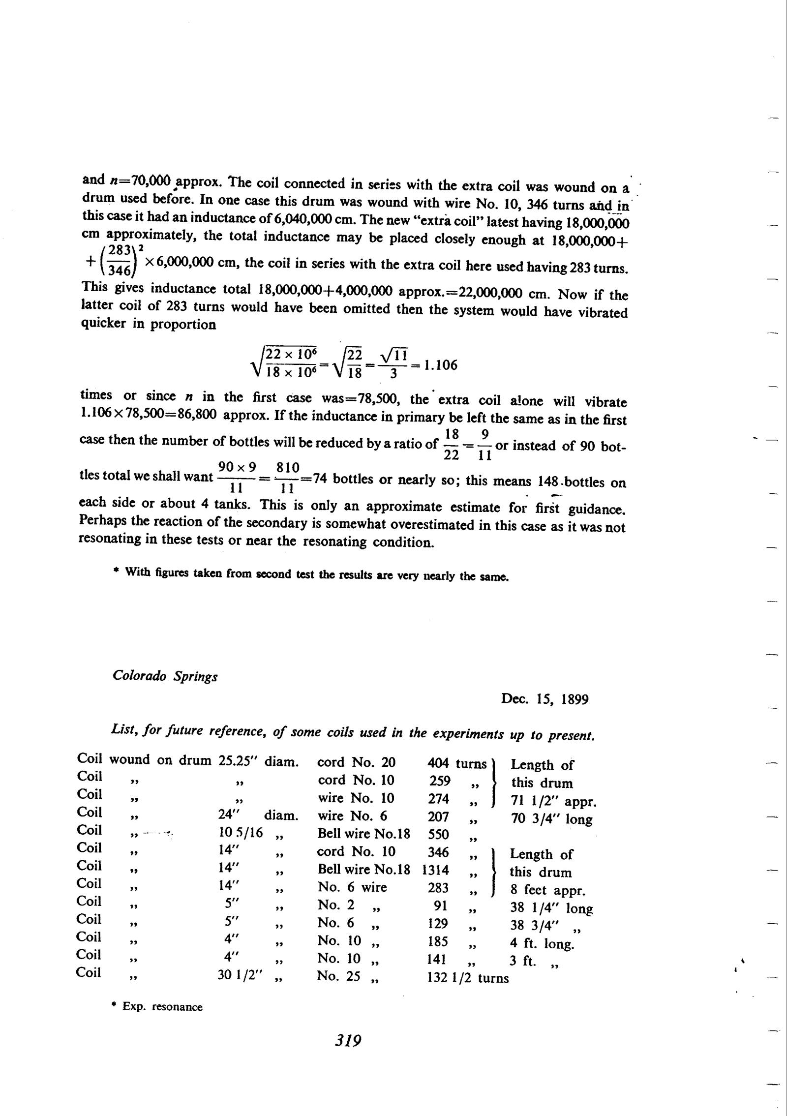 Nikola Tesla: Colorado Springs Notes, 1899-1900 - Page 319 | Tesla Universe