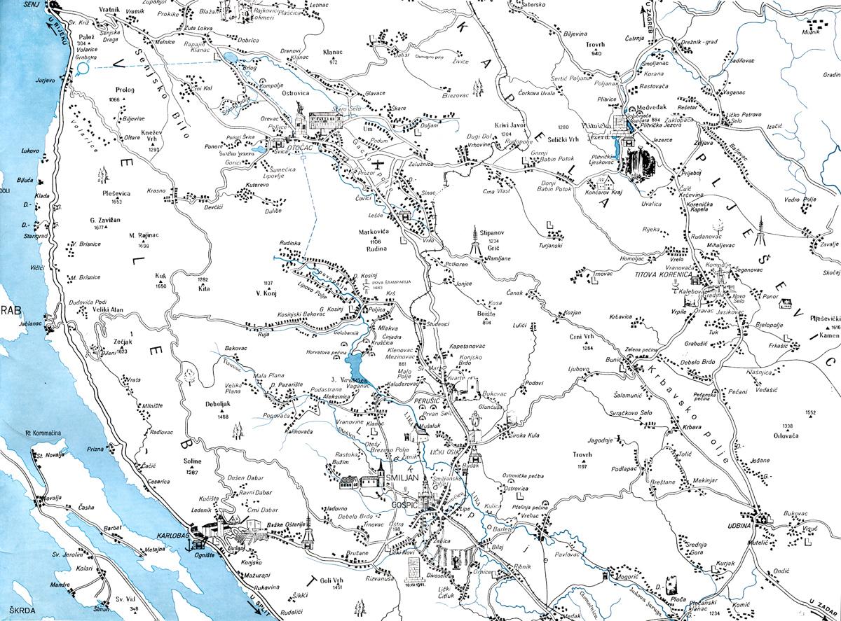 Map of Croatia showing Tesla's Birthplace in Smiljan | Tesla Universe