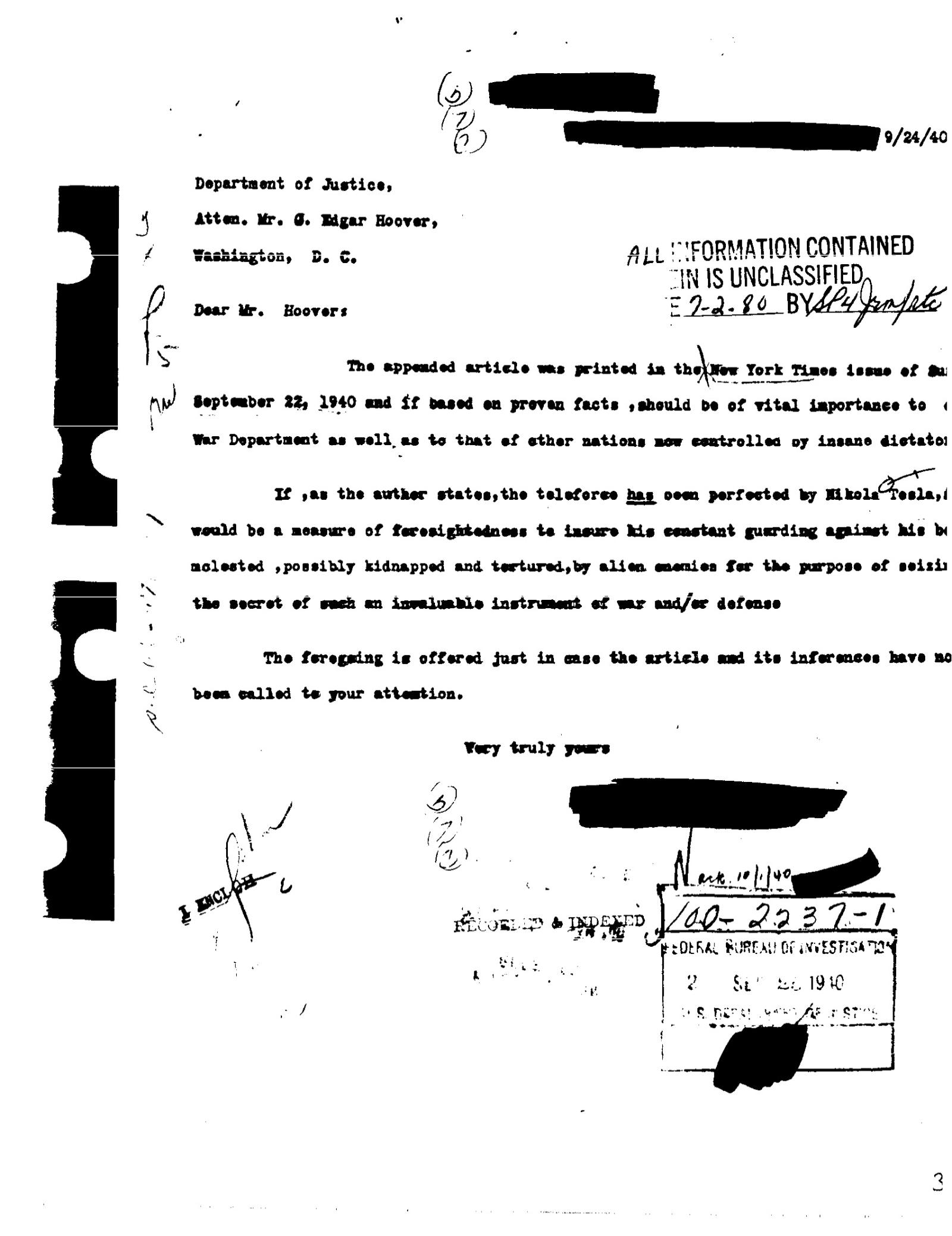 Nikola Tesla FBI Files - Page 3 | Tesla Universe