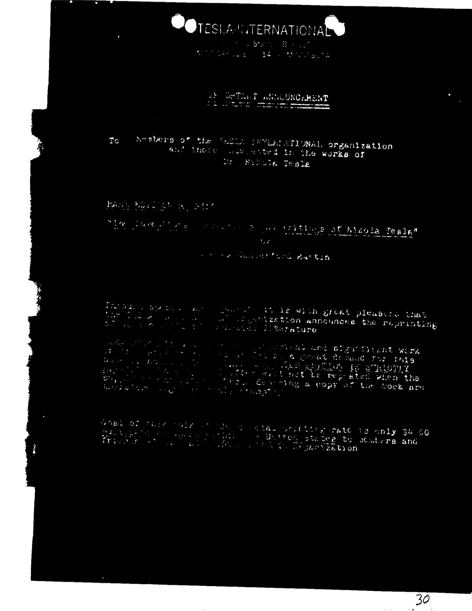 Nikola Tesla FBI Files - Page 30 | Tesla Universe