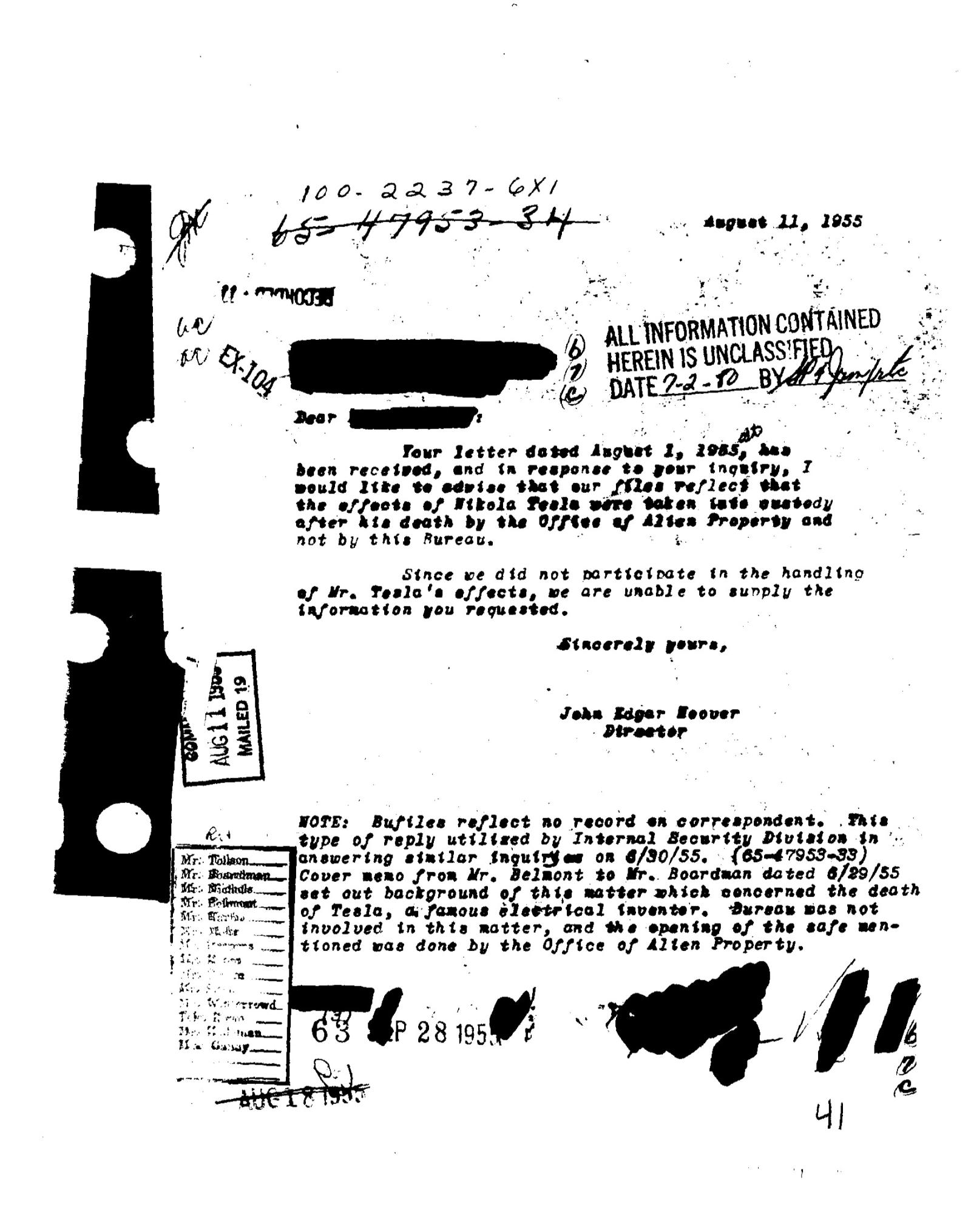 Nikola Tesla FBI Files - Page 41 | Tesla Universe