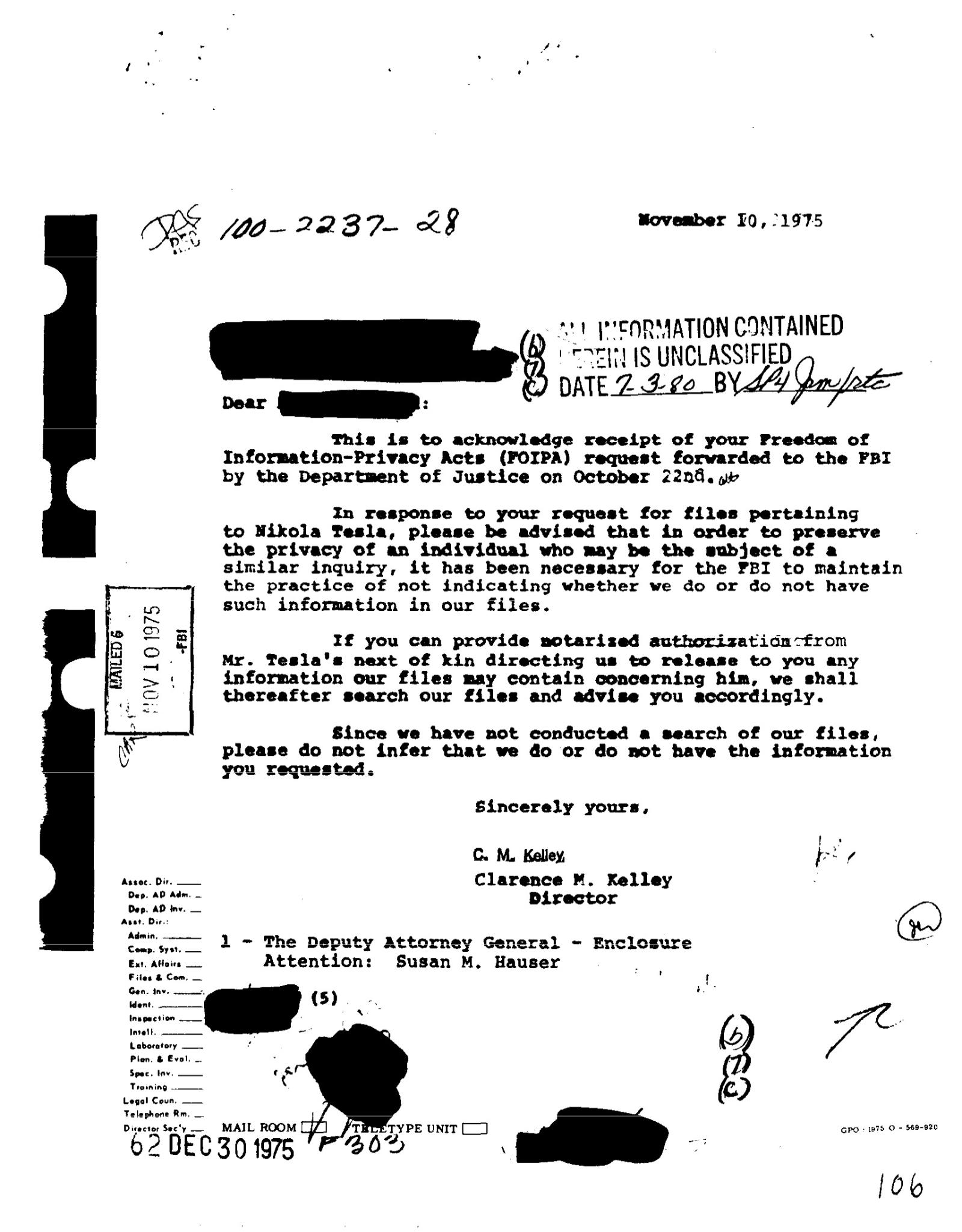 Nikola Tesla FBI Files - Page 106 | Tesla Universe