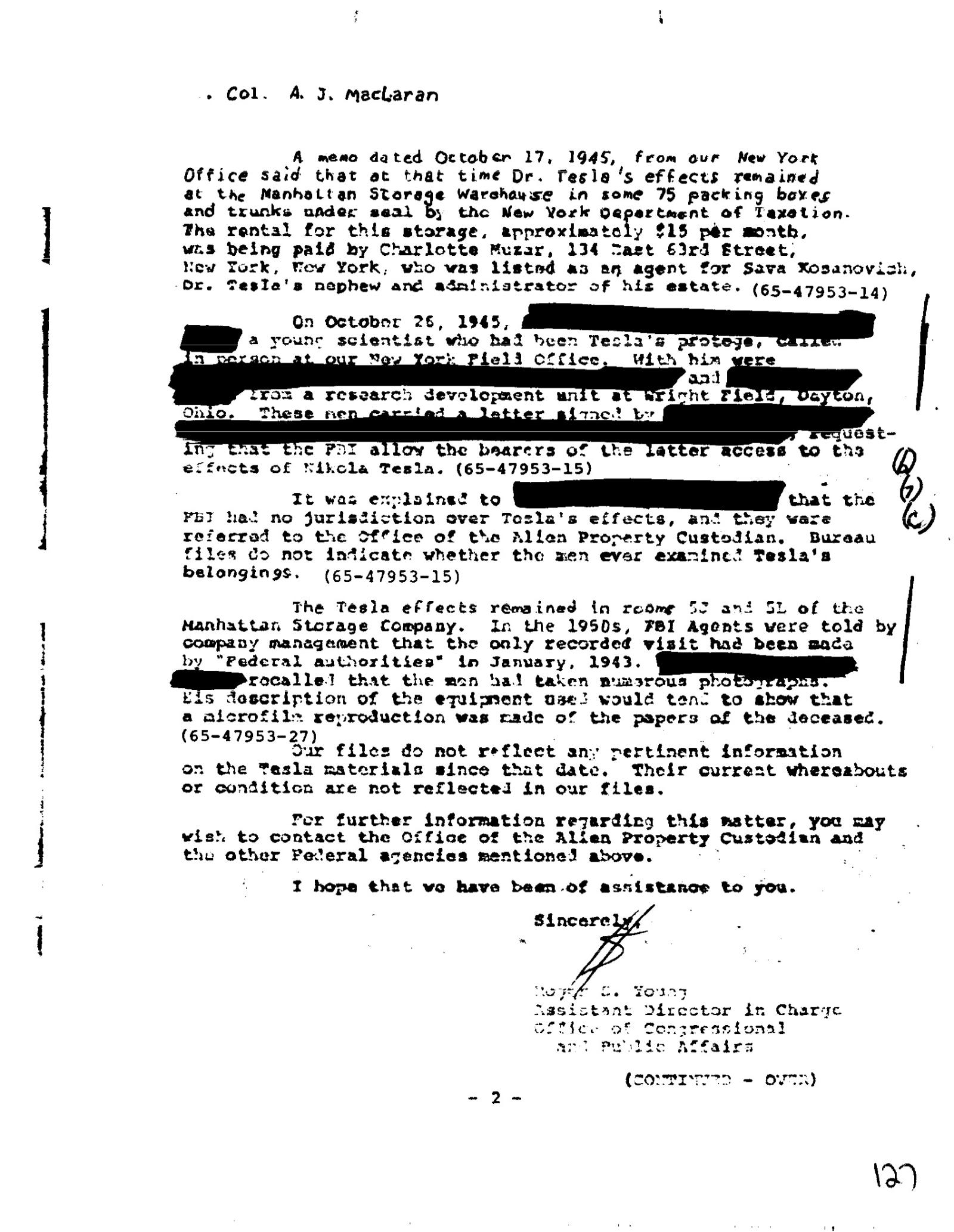 Nikola Tesla FBI Files - Page 127 | Tesla Universe