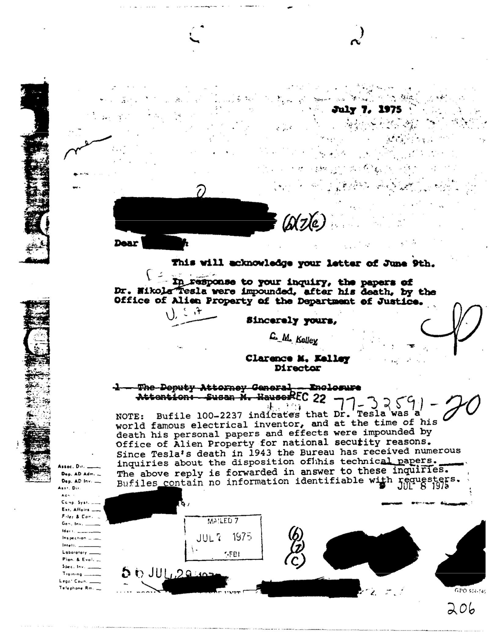 Nikola Tesla FBI Files - Page 206 | Tesla Universe