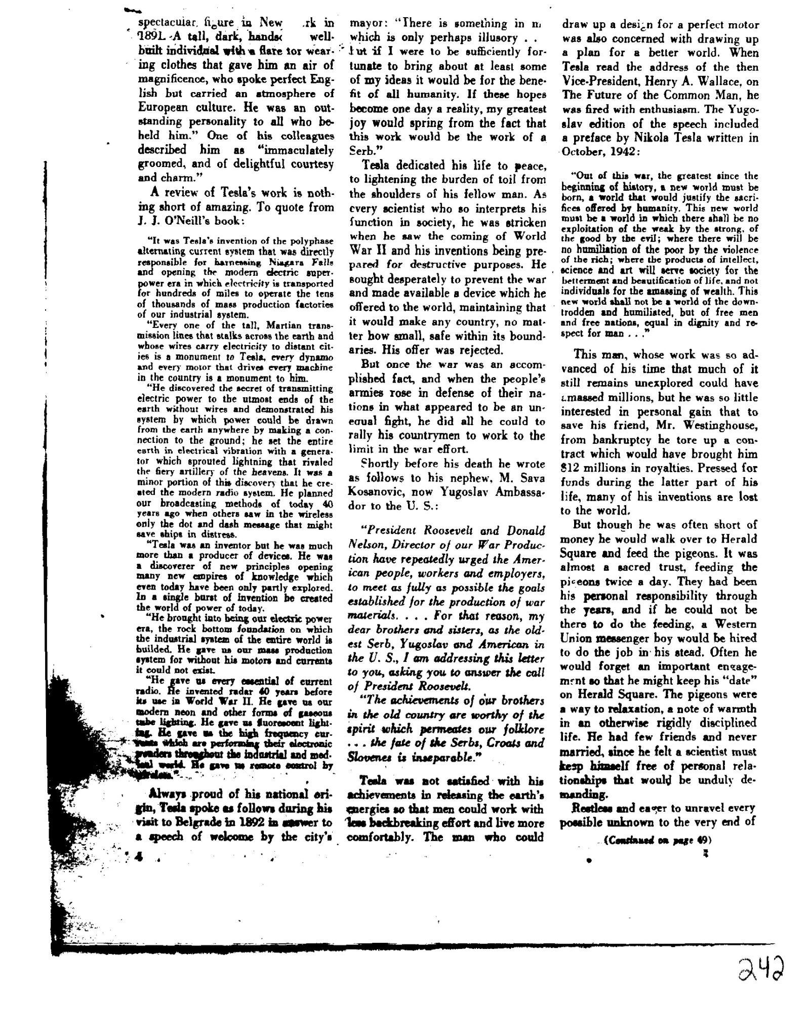 Nikola Tesla FBI Files - Page 242 | Tesla Universe
