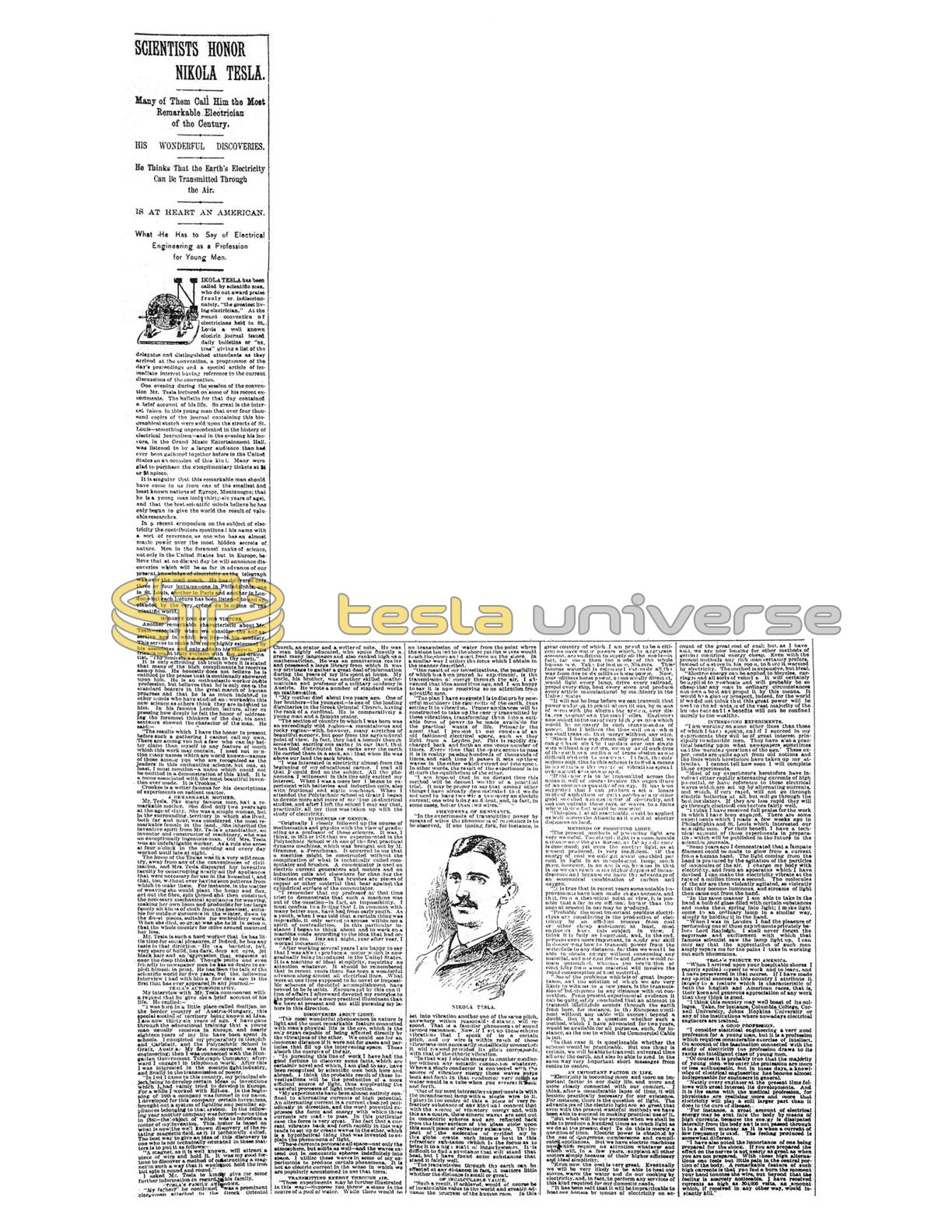 Scientists Honor Nikola Tesla | Tesla Universe