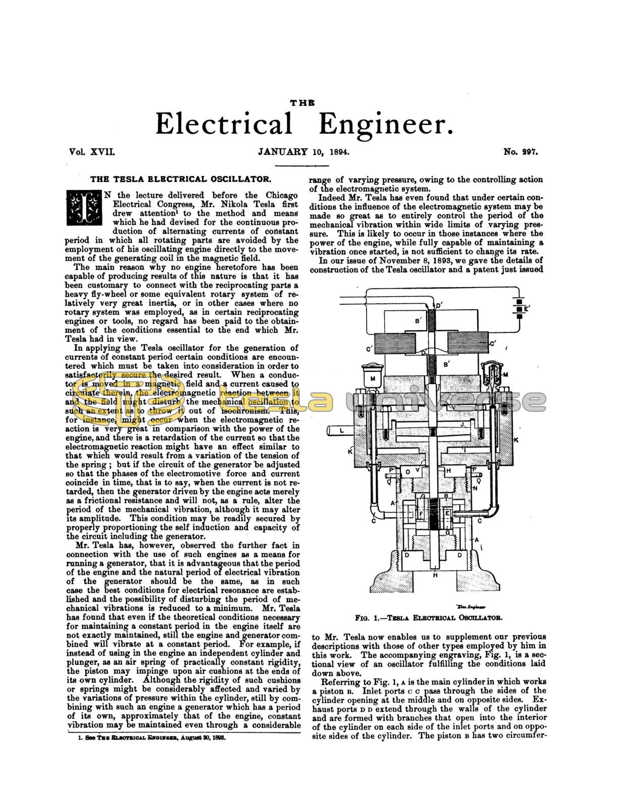 The Tesla Electrical Oscillator - Editorial | Tesla Universe