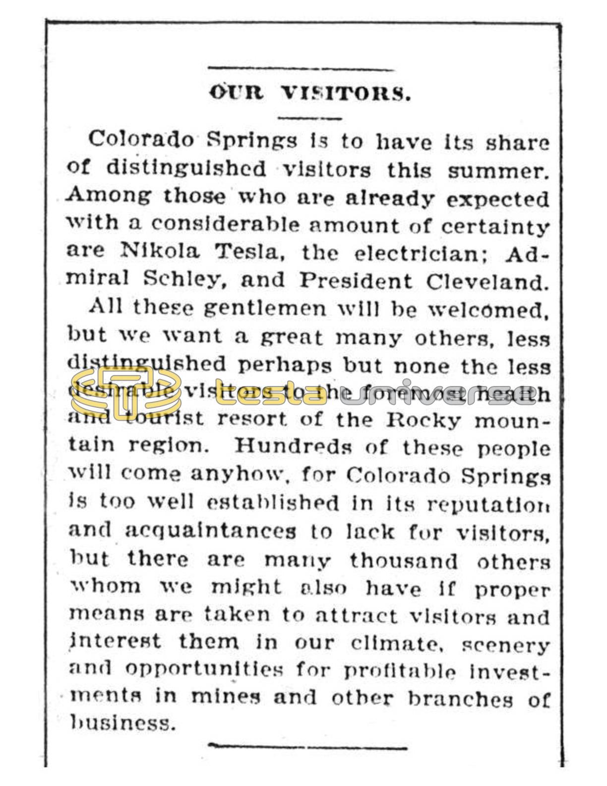 Colorado Springs - Our Visitors | Tesla Universe
