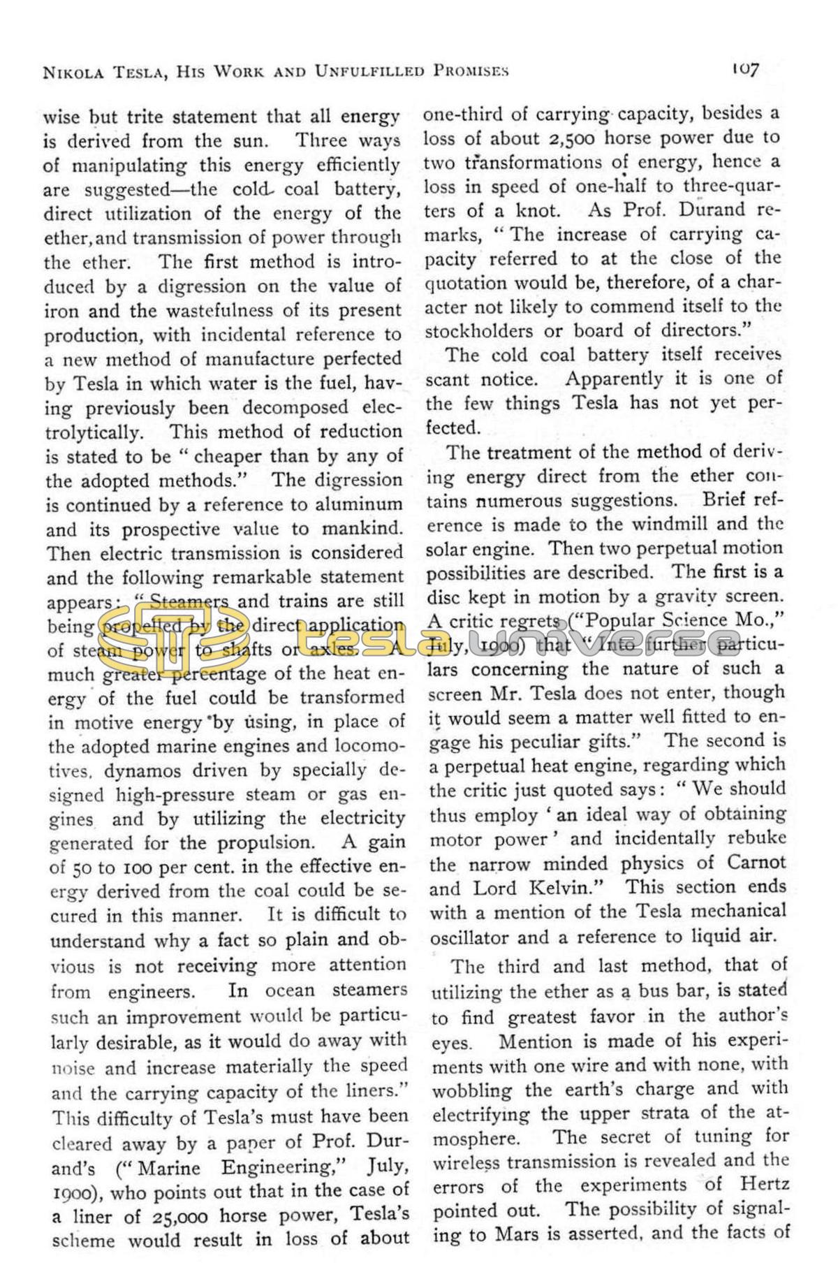 Nikola Tesla, His Work and Unfulfilled Promises - Page 9 | Tesla Universe