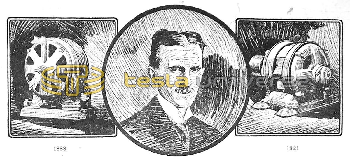 Illustration of Nikola Tesla and his motors from a Westinghouse tribute ...