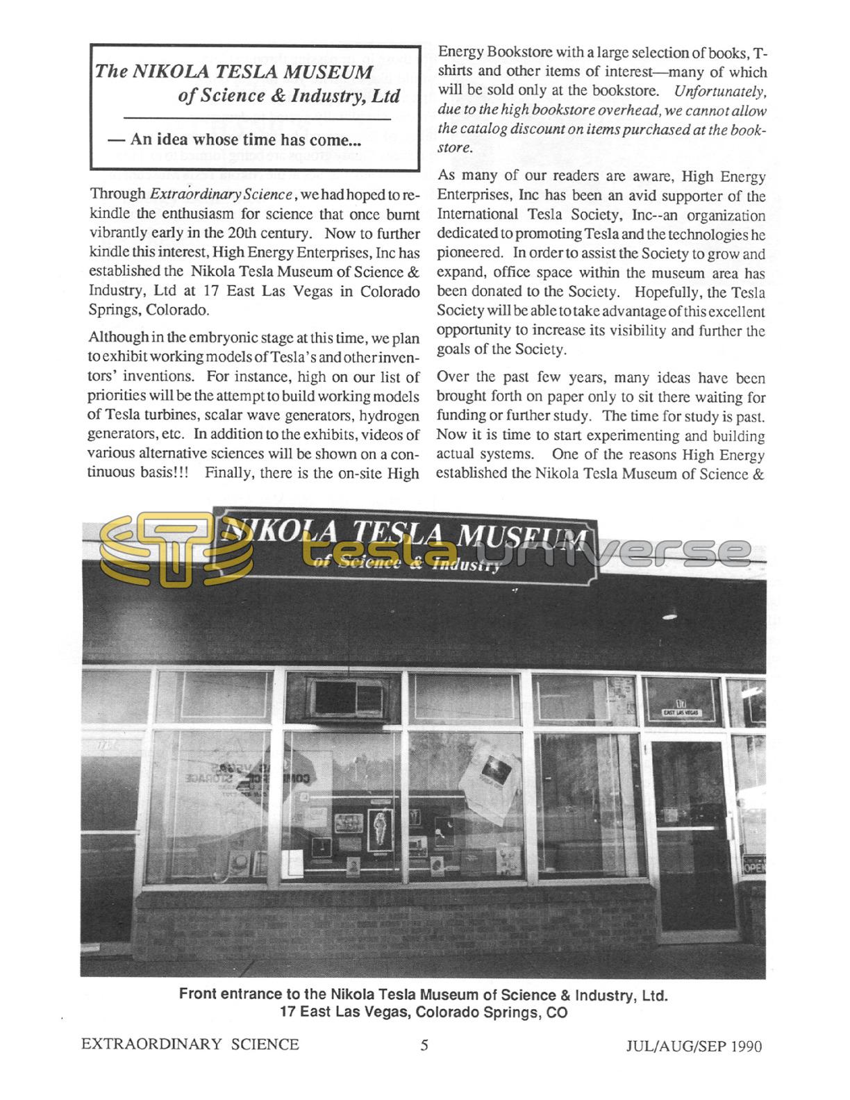 The Nikola Tesla Museum of Science & Industry, Ltd | Tesla Universe