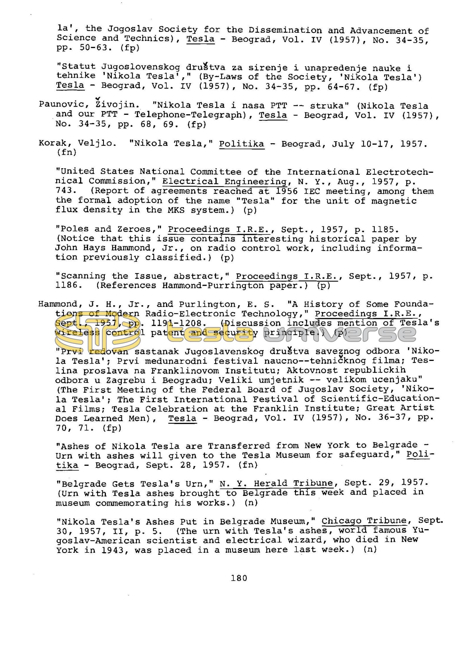 Dr. Nikola Tesla Bibliography - Page 180 | Tesla Universe