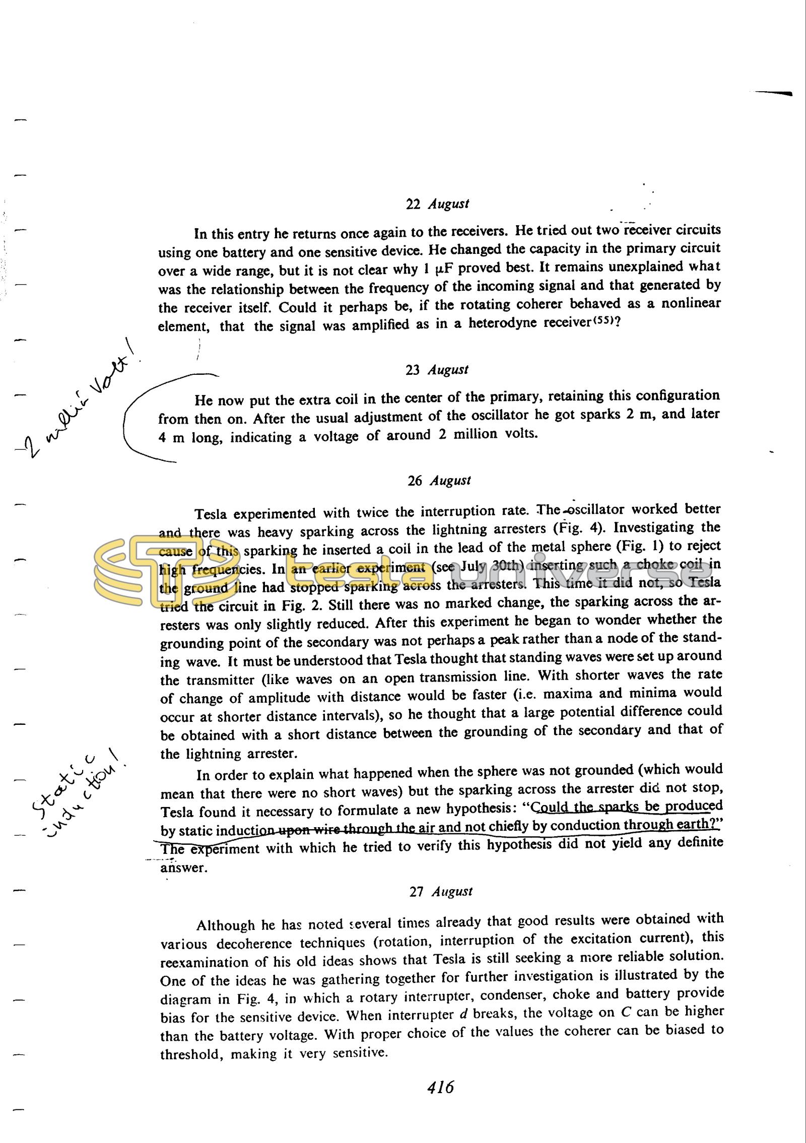 Nikola Tesla: Colorado Springs Notes, 1899-1900 - Page 416 | Tesla Universe
