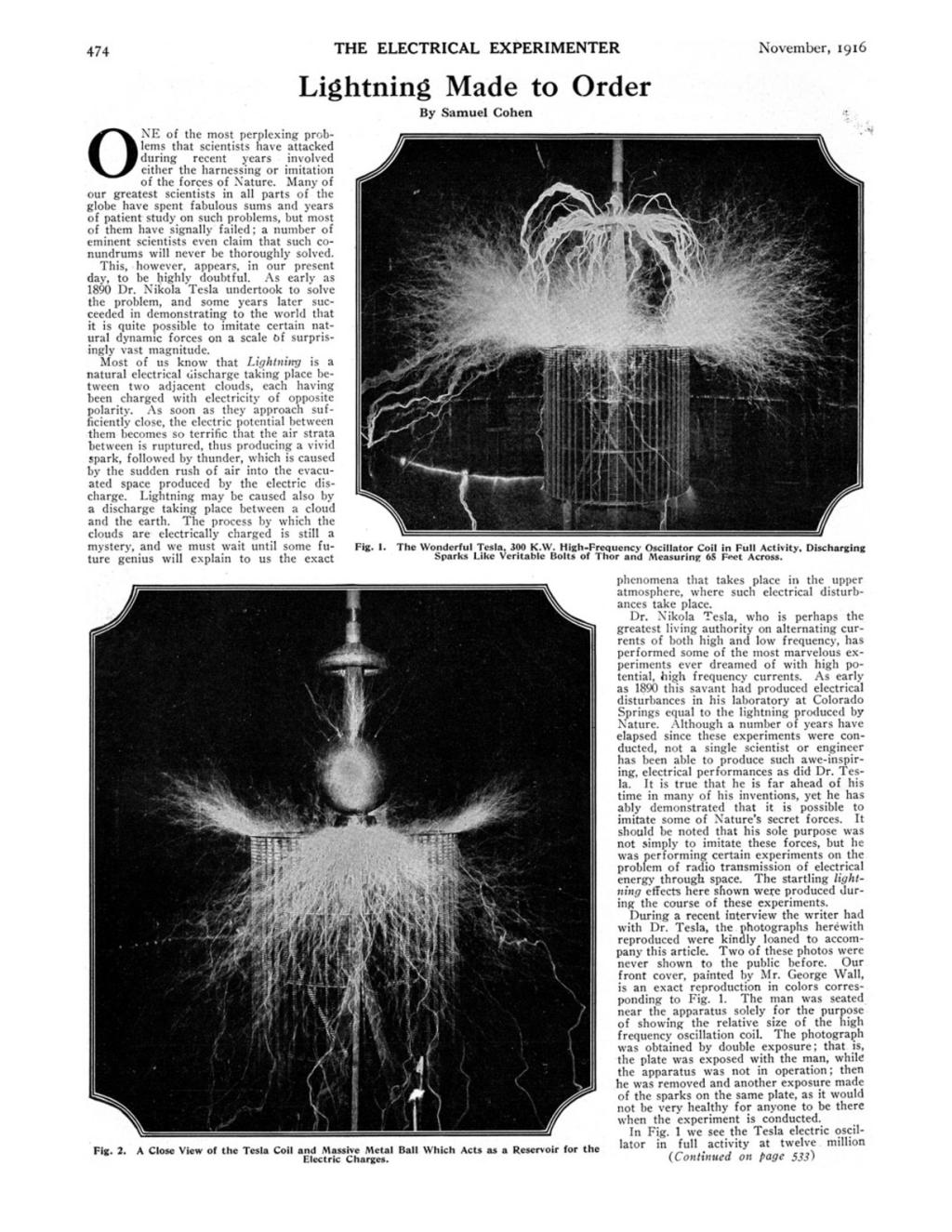 Lightning Made to Order | Tesla Universe