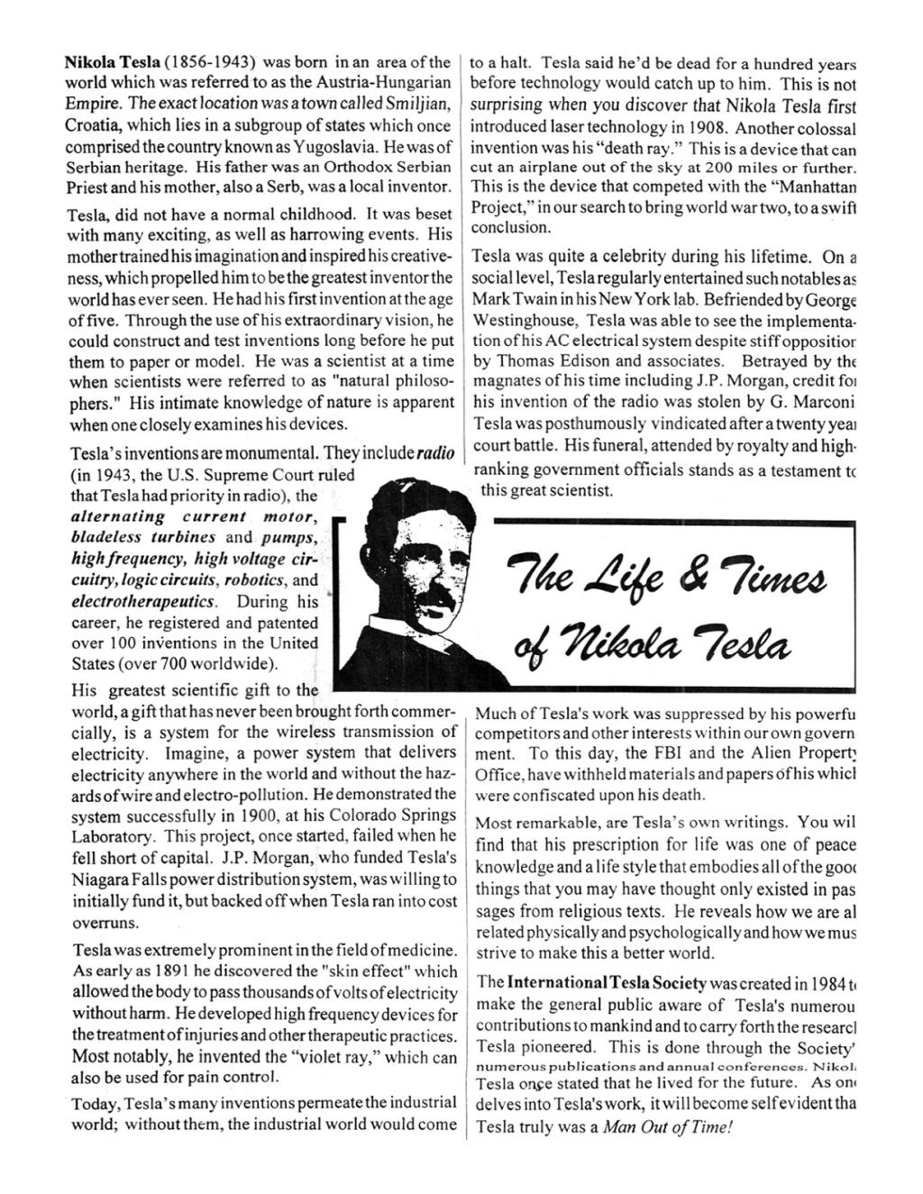 The Life and Times of Nikola Tesla (Extraordinary Science) | Tesla Universe