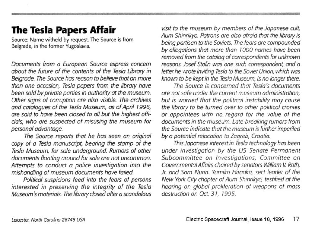 The Tesla Papers Affair | Tesla Universe
