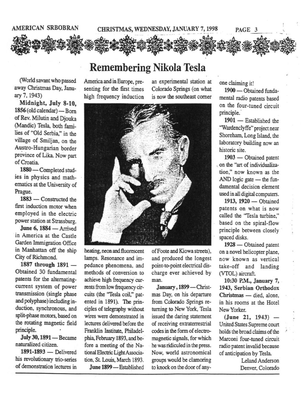 Remembering Nikola Tesla | Tesla Universe