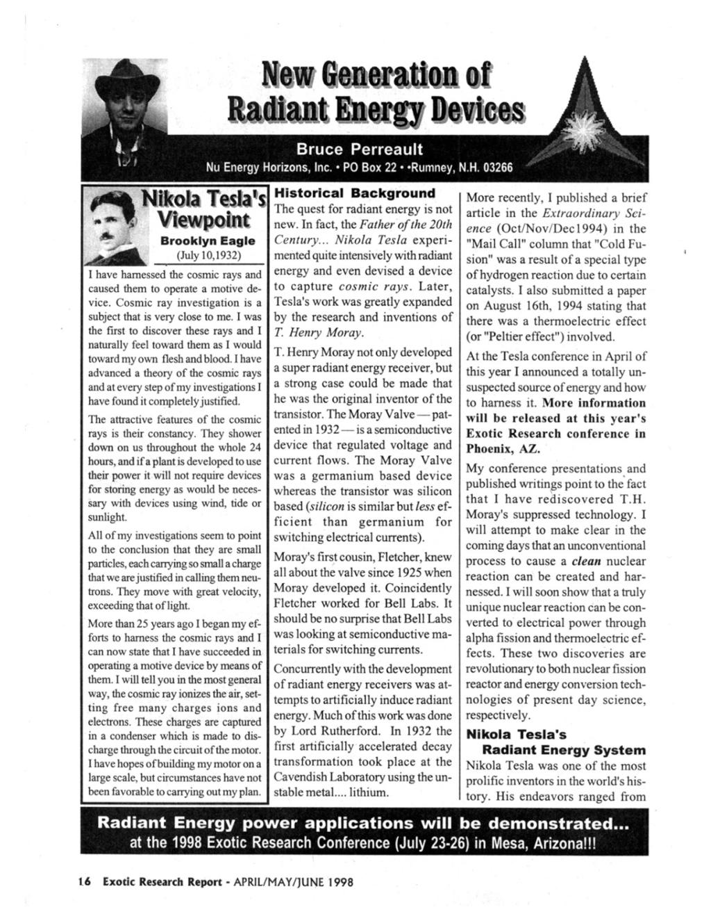 New Generation of Radiant Energy Devices | Tesla Universe