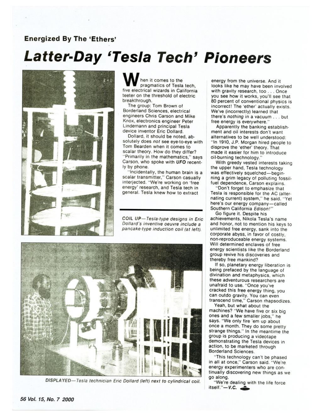 Latter-Day 'Tesla Tech' Pioneers | Tesla Universe