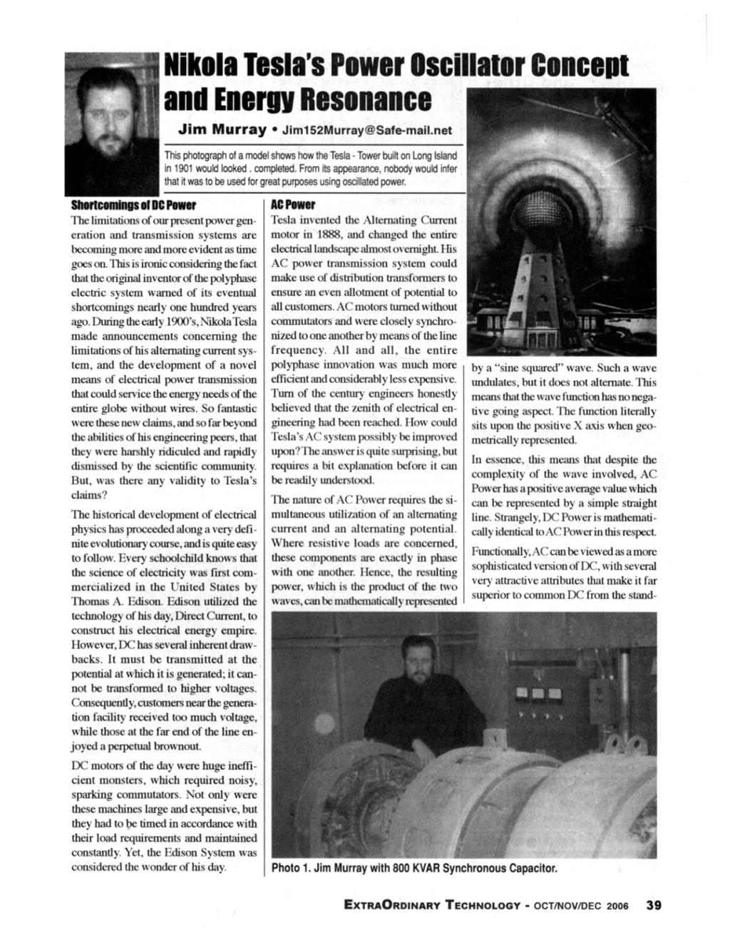 Nikola Tesla’s Power Oscillator Concept and Energy Resonance | Tesla ...