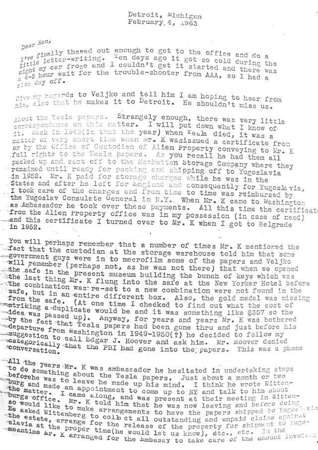 February 4th, 1963 letter from Charlotte Muzar to Kenneth M. Swezey ...