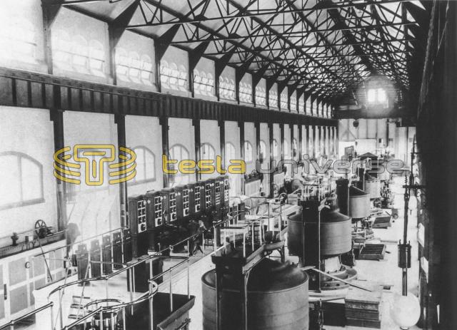 Interior view of the Edward Dean Adams power station at Niagara Falls ...