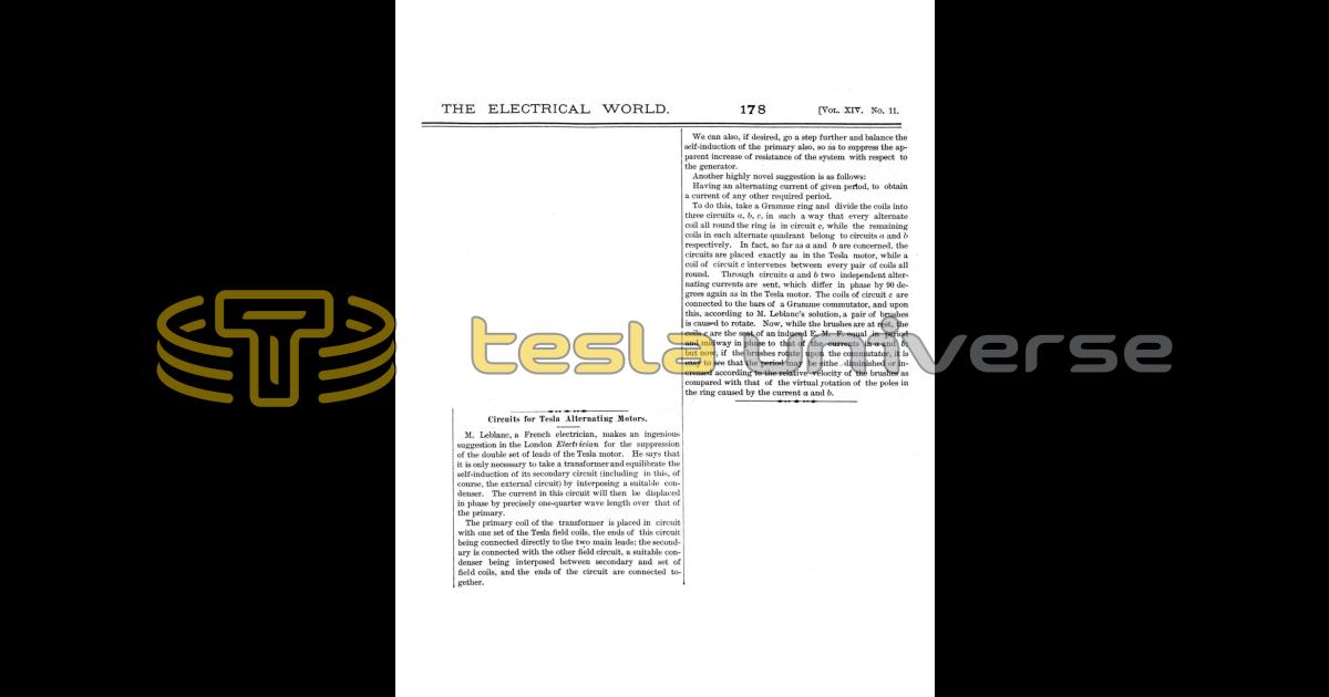 Circuits for Tesla Alternating Motors | Tesla Universe