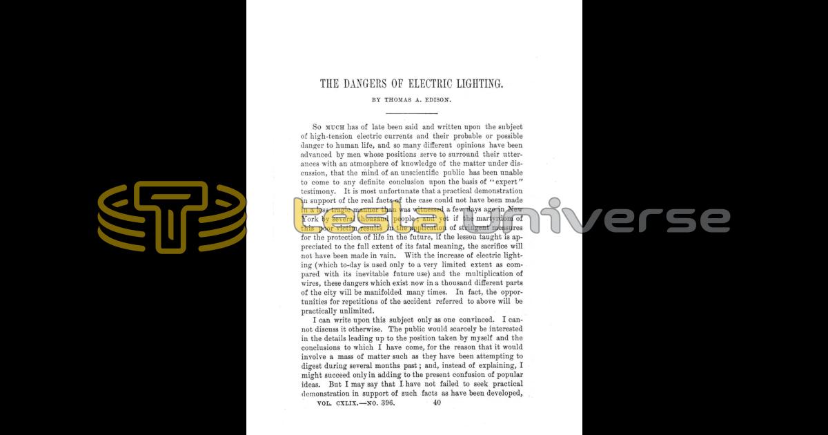 The Dangers of Electric Lighting | Tesla Universe