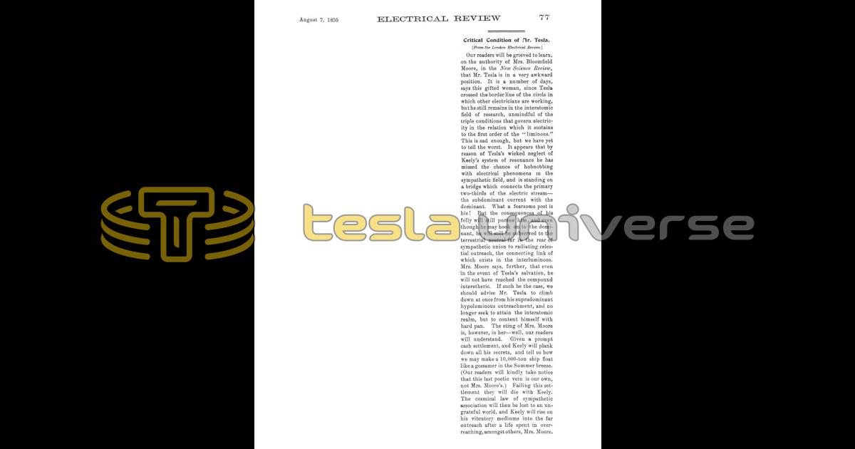 Critical Condition of Mr. Tesla | Tesla Universe