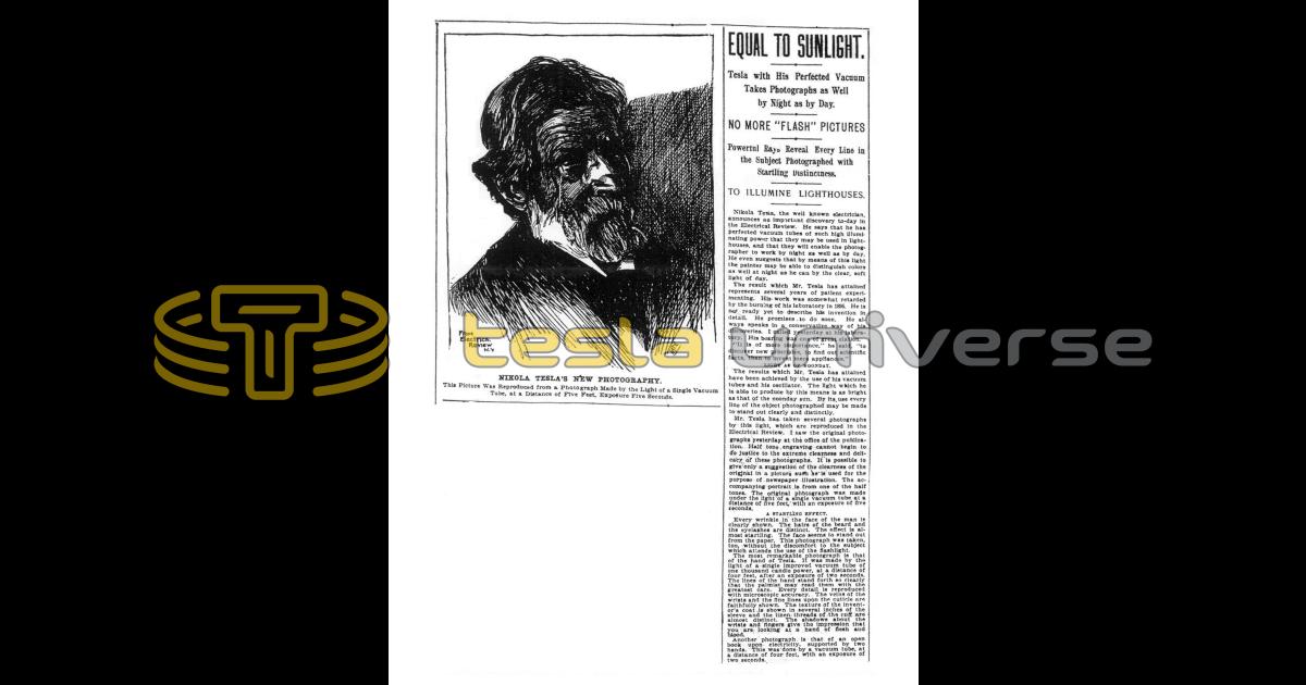 Equal to Sunlight - Nikola Tesla’s New Photography | Tesla Universe