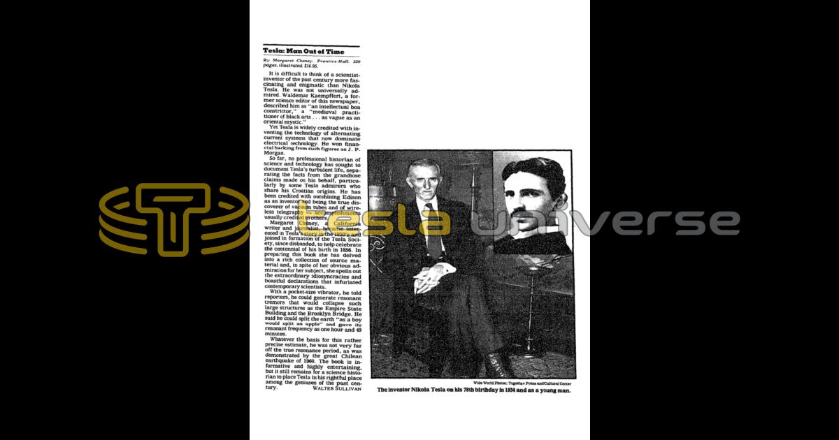Tesla: Man Out of Time (Book Review) | Tesla Universe
