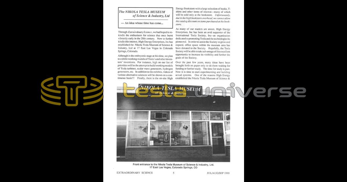 The Nikola Tesla Museum of Science & Industry, Ltd | Tesla Universe