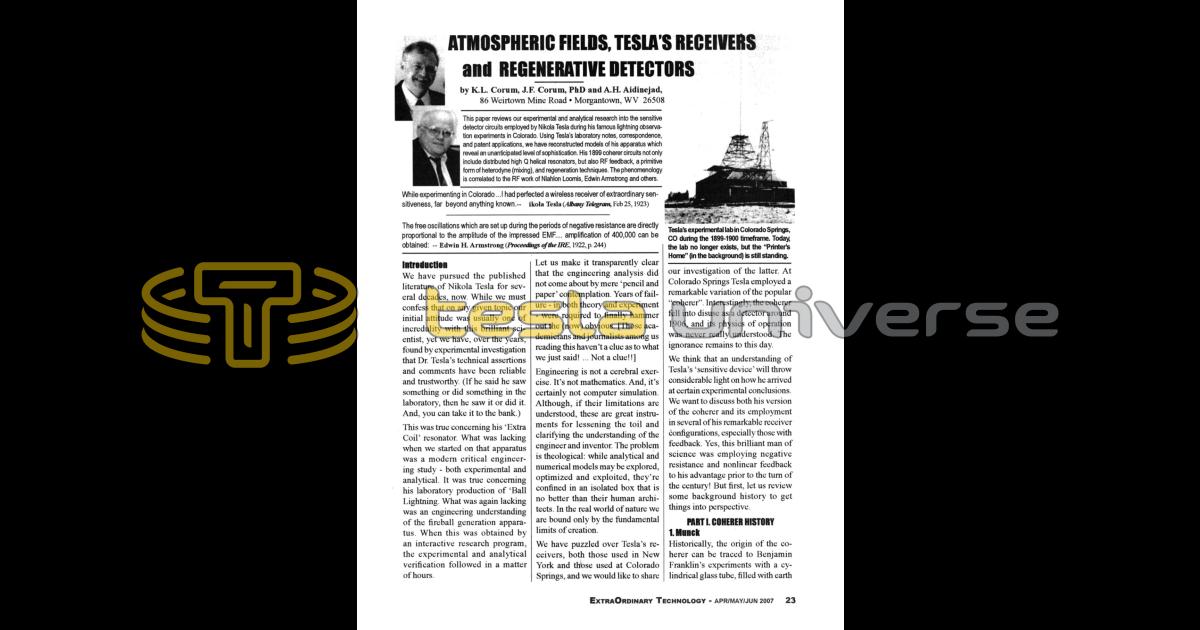 Atmospheric Fields, Tesla’s Receivers and Regenerative Detectors ...
