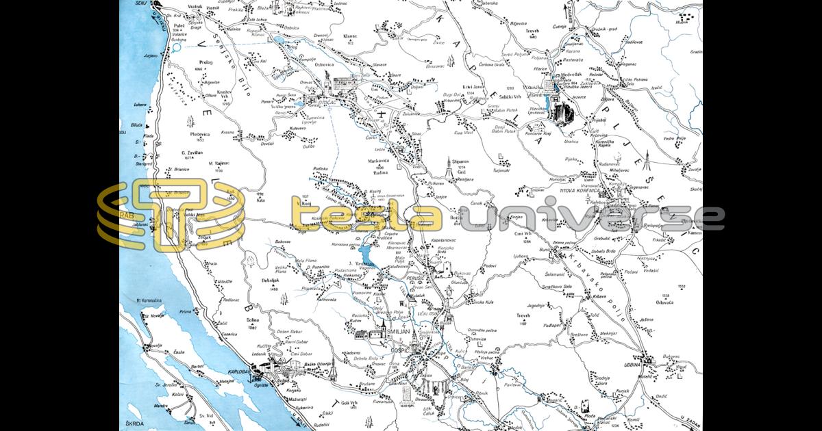 Map of Croatia showing Tesla's Birthplace in Smiljan | Tesla Universe