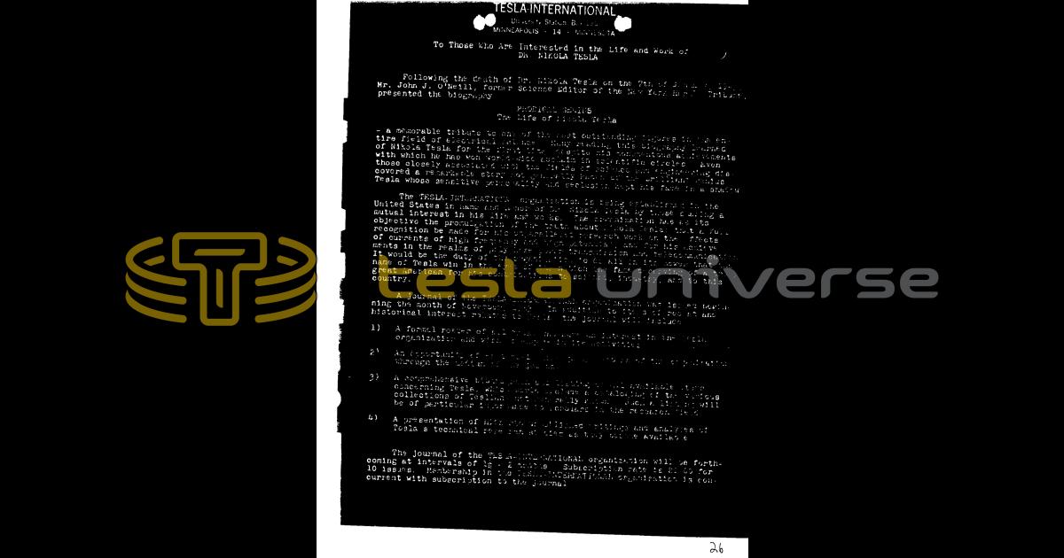 Nikola Tesla FBI Files - Page 26 | Tesla Universe