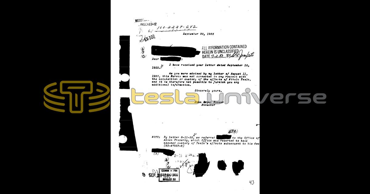 Nikola Tesla FBI Files - Page 43 | Tesla Universe