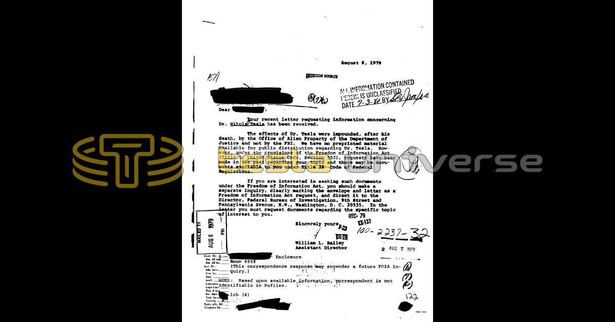 Nikola Tesla FBI Files - Page 122 | Tesla Universe