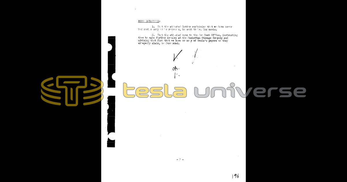 Nikola Tesla FBI Files - Page 196 | Tesla Universe