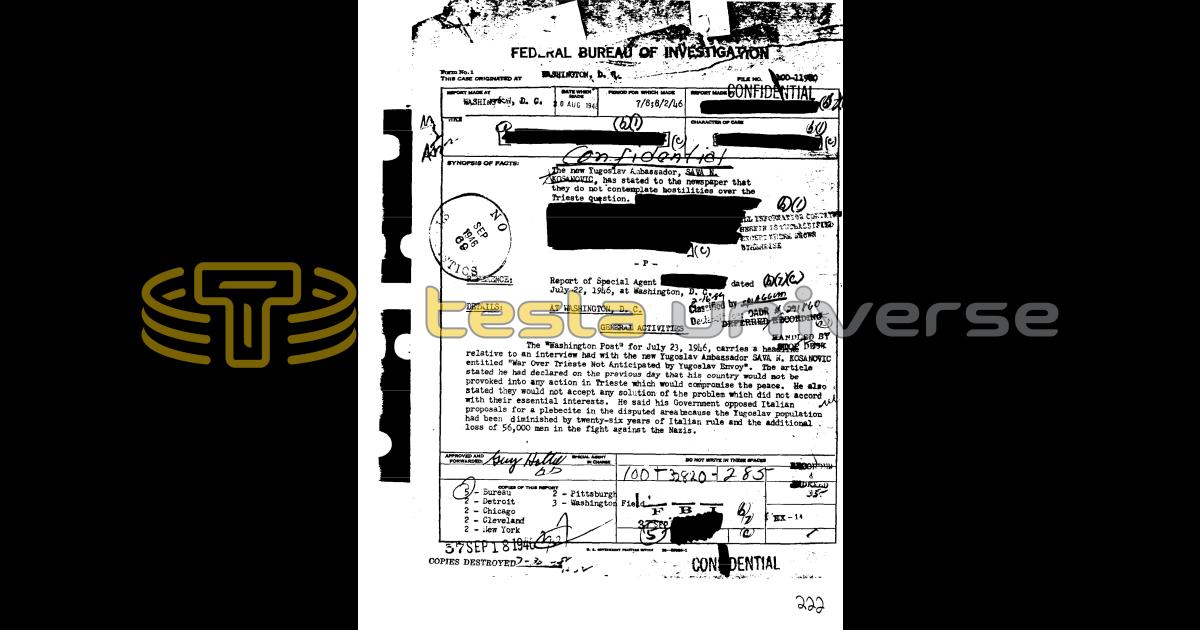 Nikola Tesla FBI Files - Page 222 | Tesla Universe