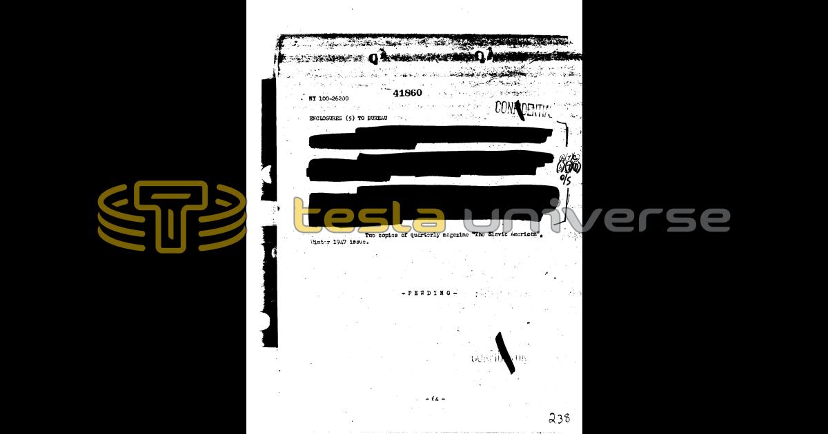 Nikola Tesla FBI Files - Page 238 | Tesla Universe