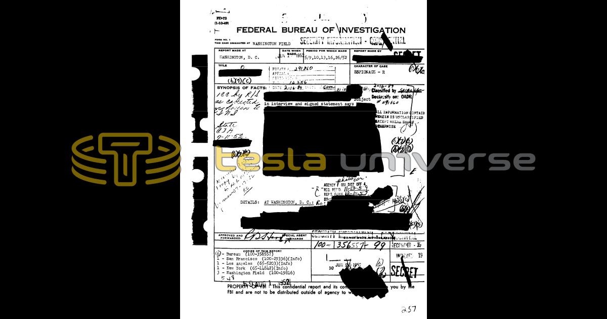 Nikola Tesla FBI Files - Page 257 | Tesla Universe
