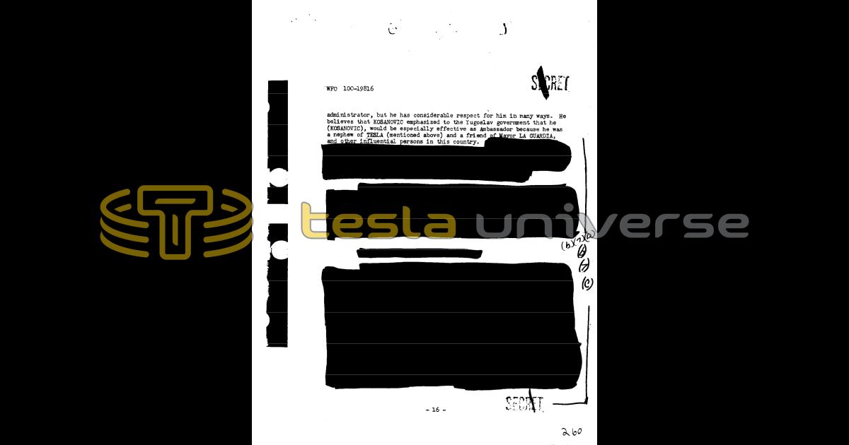 Nikola Tesla FBI Files - Page 260 | Tesla Universe