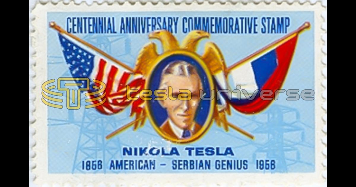 1956 Serbian Nikola Tesla centennial commemorative stamp | Tesla Universe